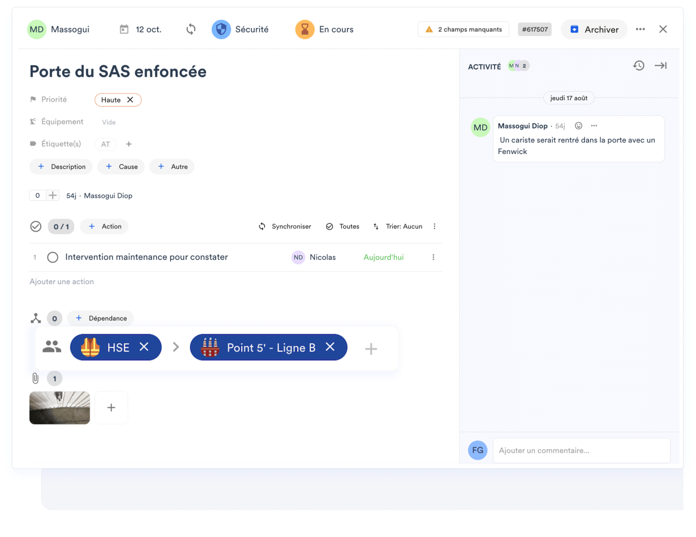Vos tickets et plans d'action dans la solution digitale fabriq