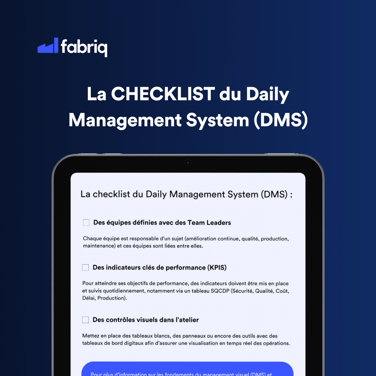 La checklist du Daily Management System (DMS)